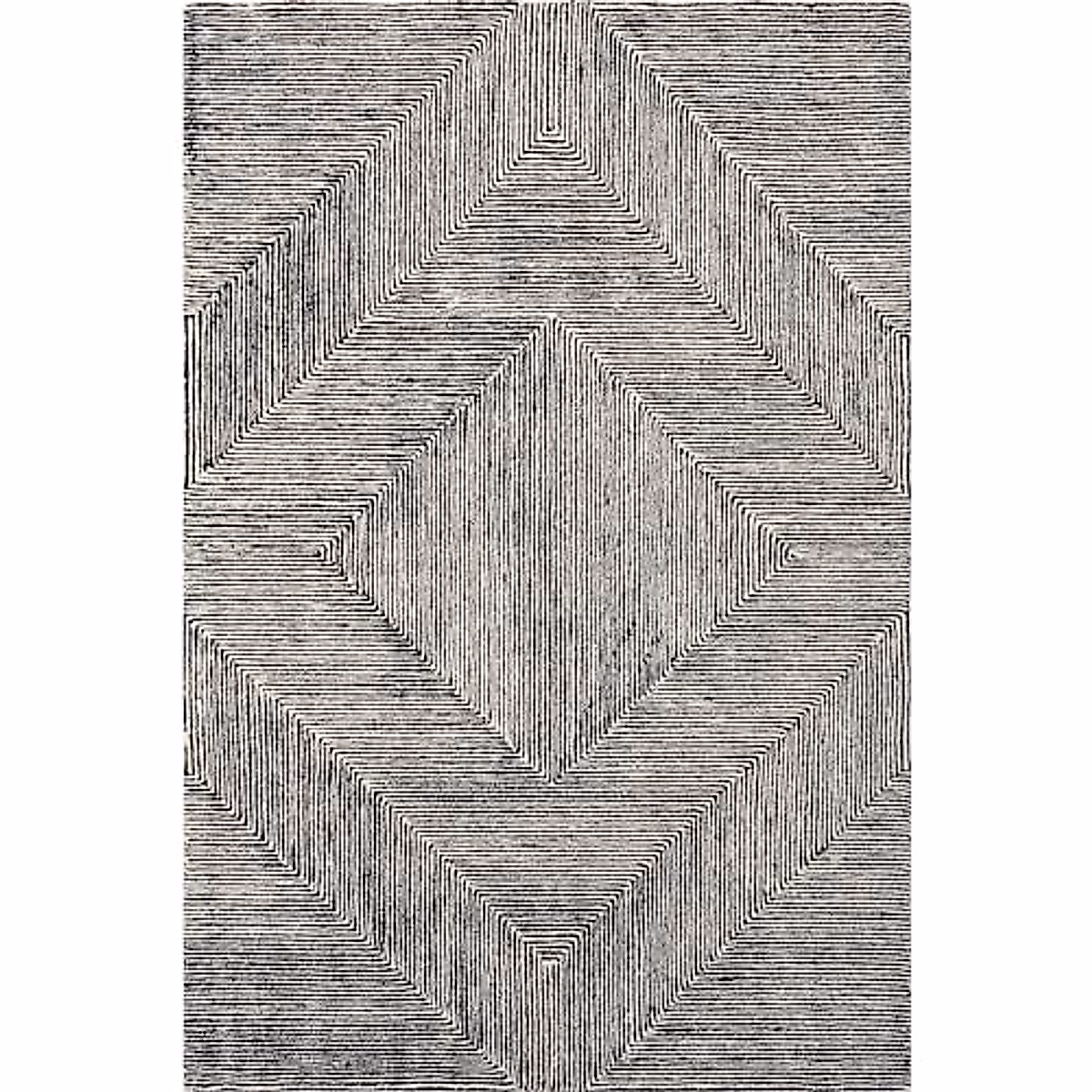 nuLOOM Heidi Modern Hand Tufted Wool Area Rug, 8x10, Charcoal