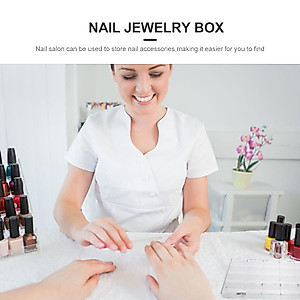 FOMIYES 1Pcs Nail Art Tip Storage box Nail Charm Storage Organizer Transparent False Nail Container Plastic Bead Storage Case with Movable Dividers for Small Earring Jewelry Craft