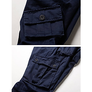 AKARMY Men's Casual Cargo Pants Military Army Camo Pants Combat Work Pants with 8 Pockets Royal Blue 42