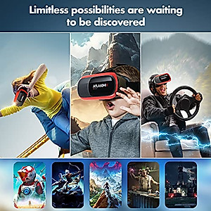 VR Headset for Phone with Controller | Virtual Reality Game System Compatible with iPhone and Android | Virtual Reality Goggles w/Remote Control for Android | 3D Glasses for Kids and Adults