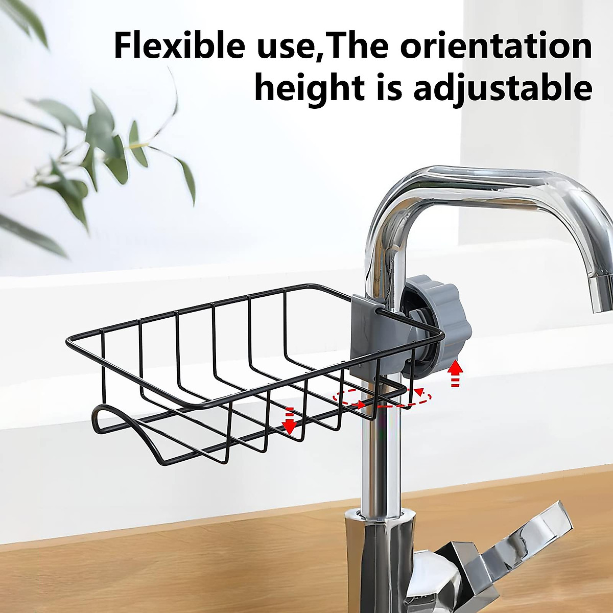 Fourmor Kitchen Faucet Sponge Holder Sink Caddy Organizer Over Faucet Hanging -Dishwashing, Brush Drying Rustproof Durable Brush Sink