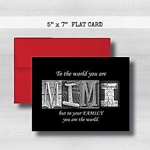 Mimi Card, 5" x 7" FLAT CARD Mother's Day Cards, To the world you are MIMI but to your family you are the world, Godmother