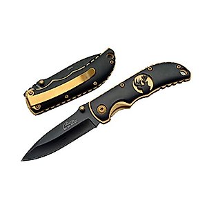 Rite Edge 211193-DE Deer Folding Knife, Black/Gold