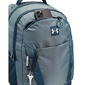 Under Armour Women's Hustle Signature Backpack, (414) Static Blue / / Metallic Harbor Blue, One Size Fits Most