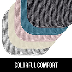 Gorilla Grip Memory Foam Chair Cushions and Rug Pad Gripper, Chair Pads Set of 4 Size 16x16 in Gray, Machine Washable, Rug Pad Size 2x3, Slip and Skid Resistant, 2 Item Bundle