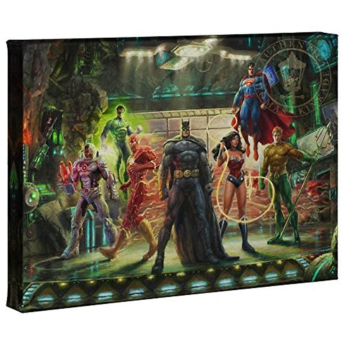 Thomas Kinkade Studios The Justice League 10 x 14 Gallery Wrapped Canvas