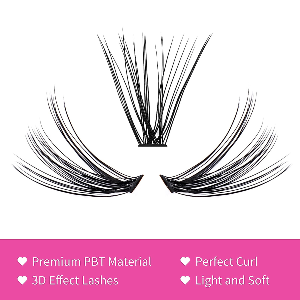 Fadlash DIY Lash Cluster individual Eyeslash Extension Volume Lash Clusters Thick Band Wispy Natural Eyelash Extension,Large Tray (40D-0.07-D, 8-16mm)