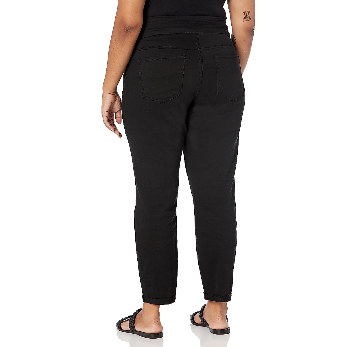 JAG Jeans Women's Plus Size Amelia Mid Rise Slim Ankle Pull-on Jeans-Legacy, Black