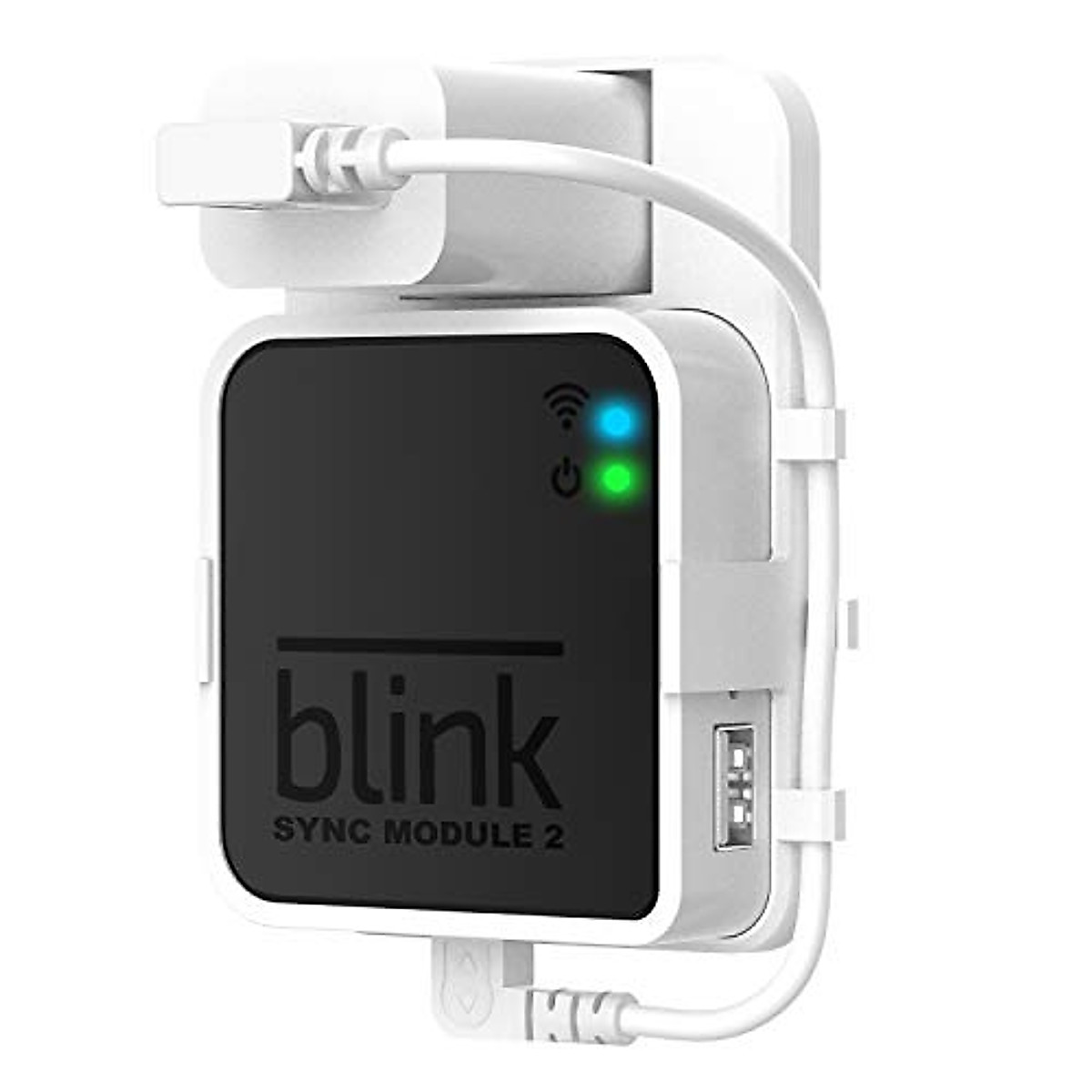 Outlet Wall Mount for Blink Sync Module 2, Mount Bracket Holder for Bink Ourdoor Indoor Camera Security with No Messy Wires Easy to Move (White)