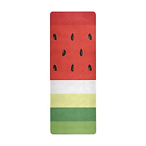 VIKKO Cute Watermelons Fruit Yoga Mat Ultra Thin Folding Mat for Exercise Fitness Pilates Stretching Meditation