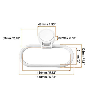 HARFINGTON Wall Mounted Oval Towel Ring ABS Hanging Holder Self-Adhesive for Bathroom Kitchen Accessories, White & Green