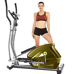 Elliptical Exercise Machine with APP, Heavy-Duty Elliptical Cross Trainer for Home Use, 10-Level Resistance, Max User Weight 390 lbs, Ideal for Indoor Workout & Fitness