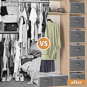 ECOMAID Large Wardrobe Clothes Organizer,4 Pack Closet Organizers and Storage with Handles, Foldable Fabric Drawer Organizers Dividers for Clothing, Jeans, Sweater, Bras