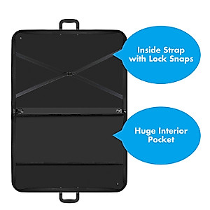 Vantasii Black Art Portfolio Case Artist Carrying Case Artist Portfolios Case with Shoulder Strap (19x14.7x1.5 Inch)