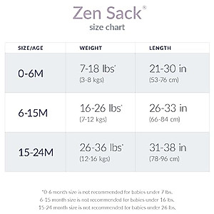 Nested Bean Zen Sack® Premier - Gently Weighted Sleep Sacks | Baby 0-24M | TOG 0.3|Bamboo Cotton Blend | Newborn/Infant Swaddle Transition | Aids Self-Soothing | 2-Way Zipper | Machine Washable