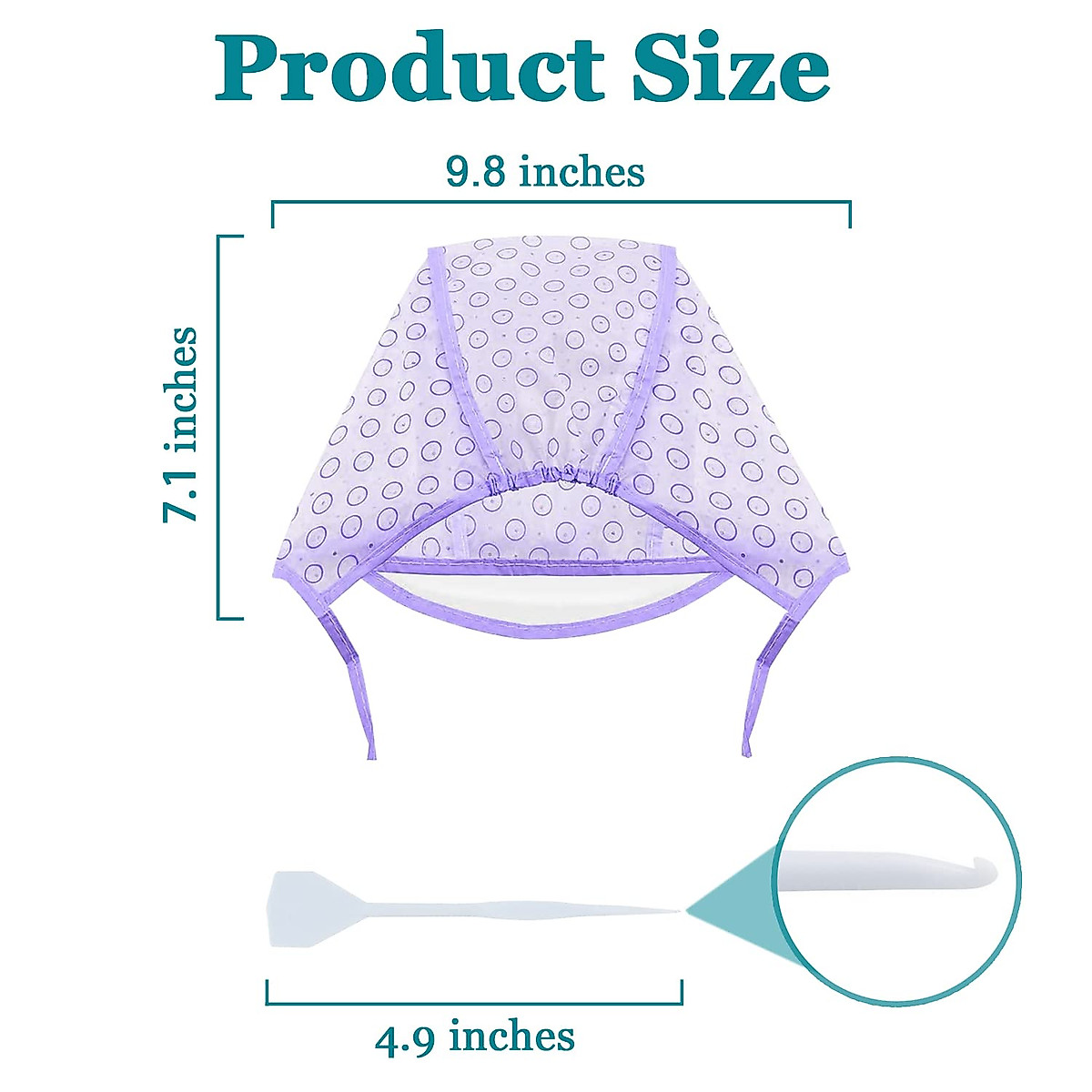 Yzurbu 3pcs Hair Highlighting Caps, Highlight Hair Coloring Frosting Dye Kit with Plastic Hooks for Salon Hair Dyeing Hairdressing (Pink, Blue, Purple）