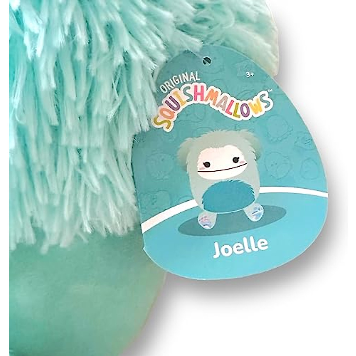 Squishmallows Official Kellytoy 11 Inch Teal Turquoise Bigfoot with Pink Flower in Hair Stuffed Animal Plush Toy - Fantasy Squad (Joelle Bigfoot 11 Inch, Teal Turquoise with Pink Flower in Hair)