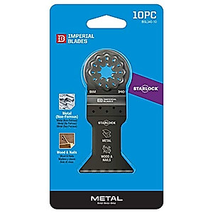 Starlock™ 1-3/4" Multi-Material Metal/Wood Oscillating Multi-Tool Blade, 10PC (Fits: Bosch and Fein. Also fits non-Starlock multi-tools: Milwaukee, Ridgid, Makita, Rockwell and more)