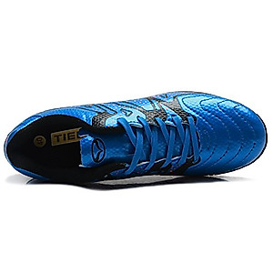 T&B Turf Cleats Shoes Soccer Kids' Soccer Football Shoes Turf Cleat Blue Black 75523-TL-36-4.5US