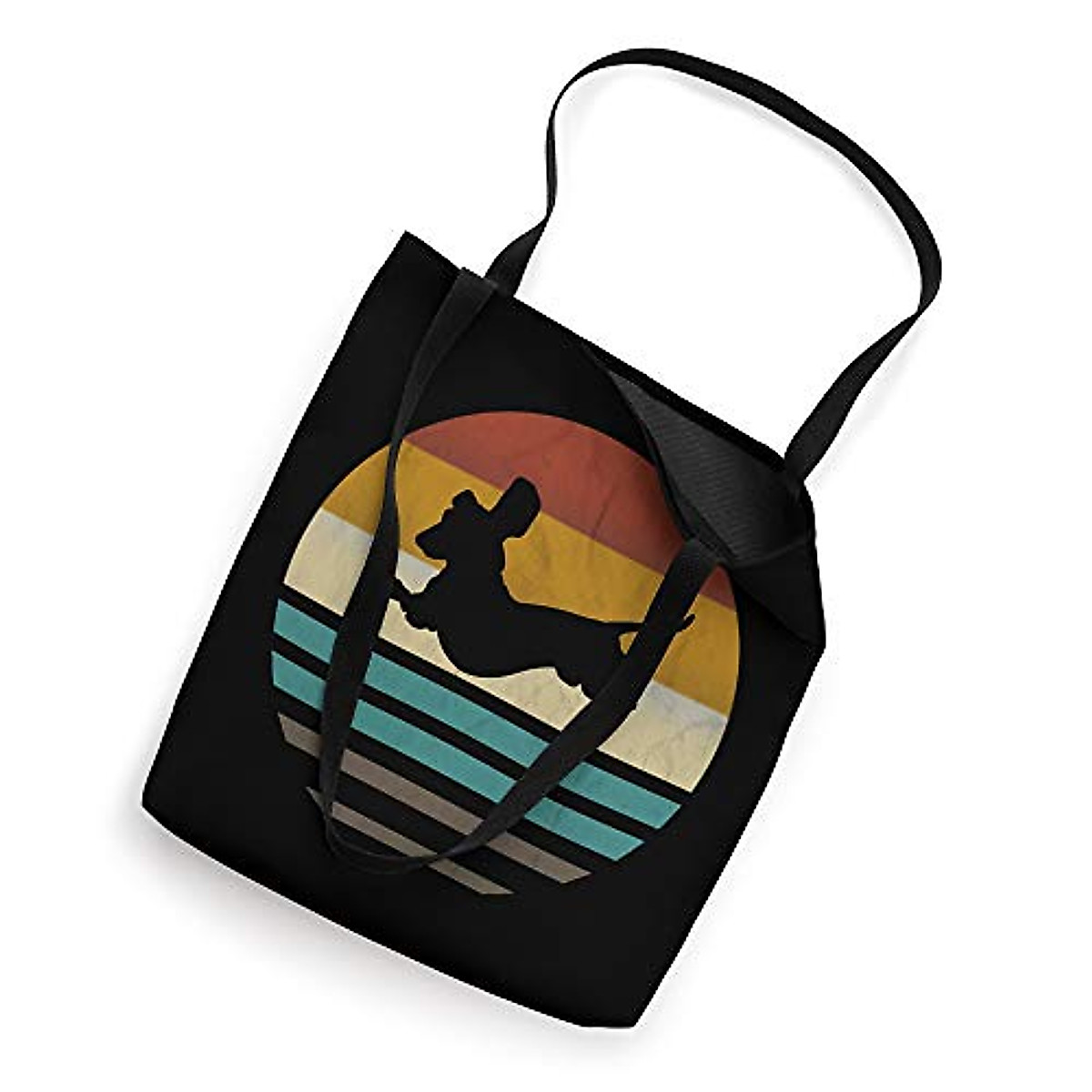 Dachshund Vintage Silhouette 60s 70s Retro grunge Dog Lover Tote Bag