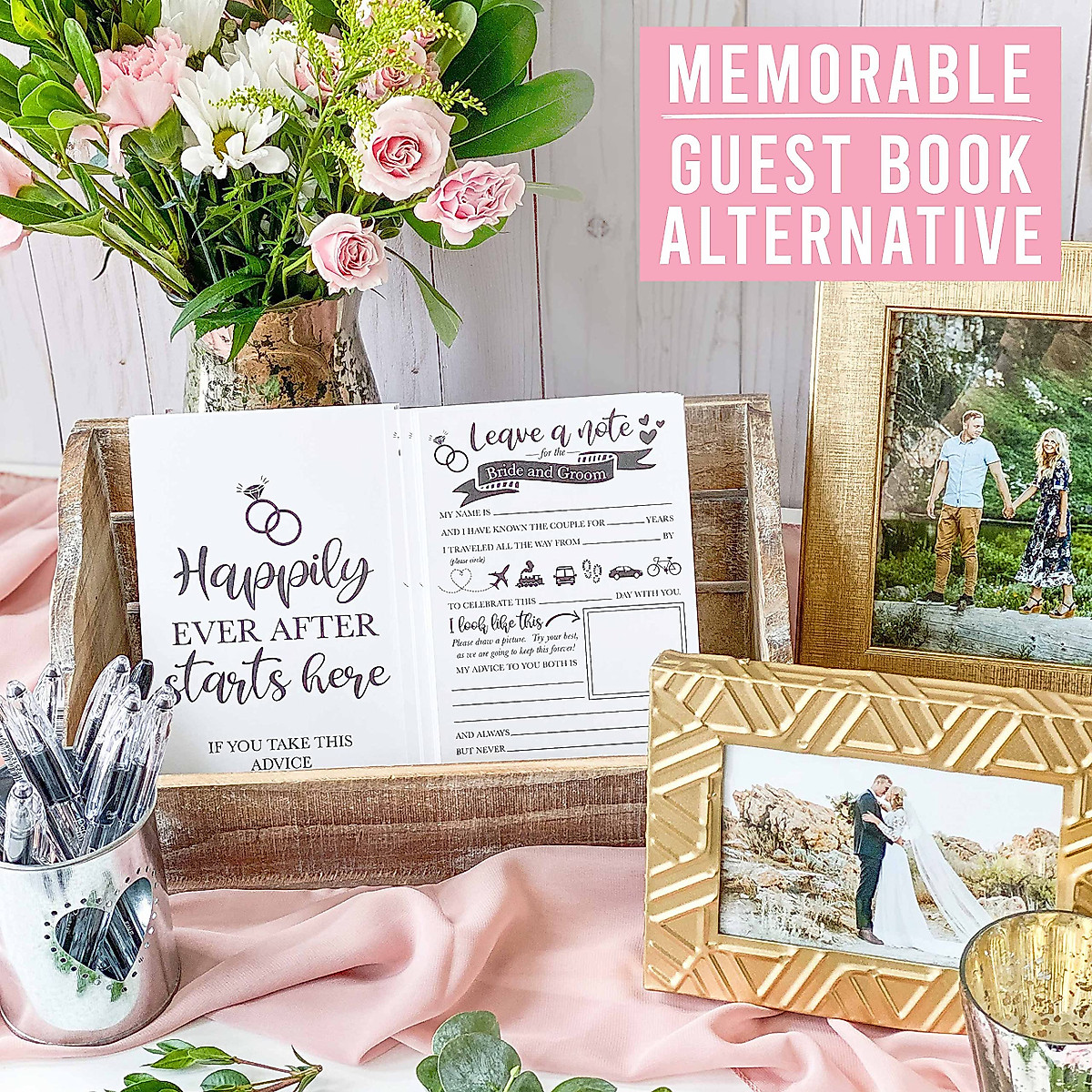 Hadley Designs 25 Wedding Advice Cards for Bride and Groom For Wedding Card Boxes For Reception, Wedding Guest Book Alternative, Bridal Shower Games For Guests, Advice for the Bride Wedding Games