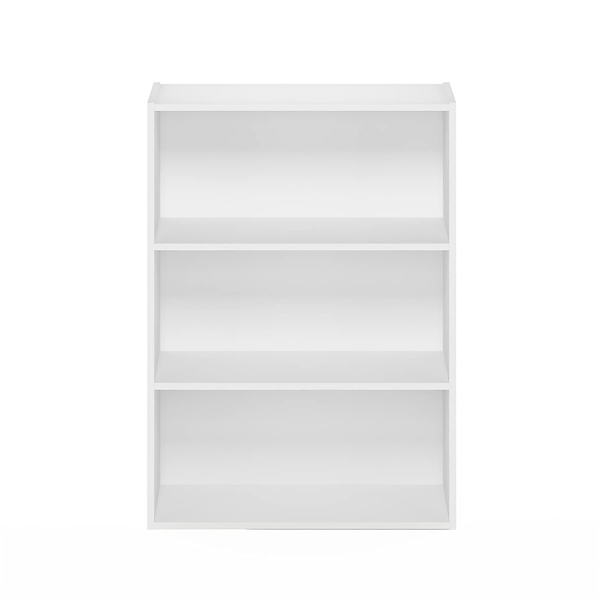 Furinno Pasir 3-Tier Open Shelf Bookcase, Plain White Luder Bookcase/Book/Storage, 5-Cube, White