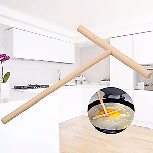 Hemoton Wooden T Shape Crepe Spreader Natural Wooden T-Shaped Tool for Crepes Wooden Crepe Maker Pancake Maker Tool
