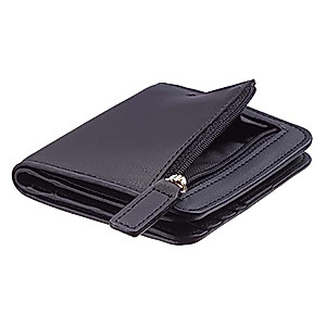 Gostwo Womens Rfid Blocking Small Compact Bifold Leather Pocket Wallet Ladies Mini Purse with ID Window(Black)