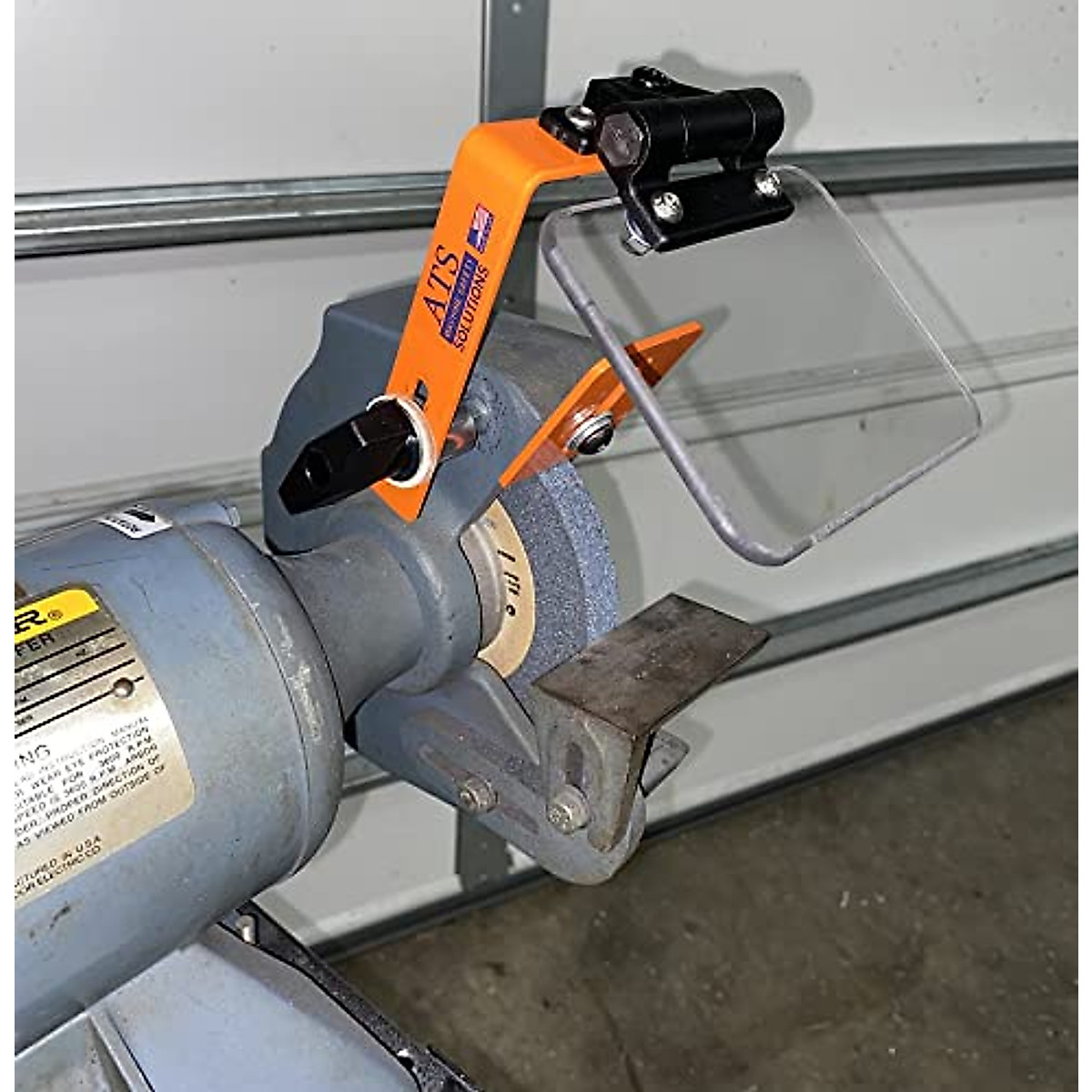 ATS Machine Safety Solutions Small Universal Bench Grinder Eye Shields and Eye Shield Mounting Assembly for 6-inch Power Bench Grinders, (UGS-1)