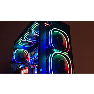 ApexGaming F601 Eye of Lightning MidTower Gaming Case Pre-Installed LED RGB Strip and RGB Cooling Fan/Clear Tempered Glass SidePanel, DuskFilter & Rear Cooling Fan