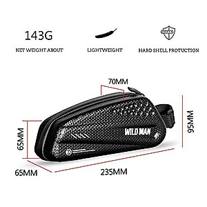 WILD MAN Waterproof Hard Shell Front Frame Bike Bag Large Capacity for Cycling Accessories Storage Suit for Road Mountain Cycling
