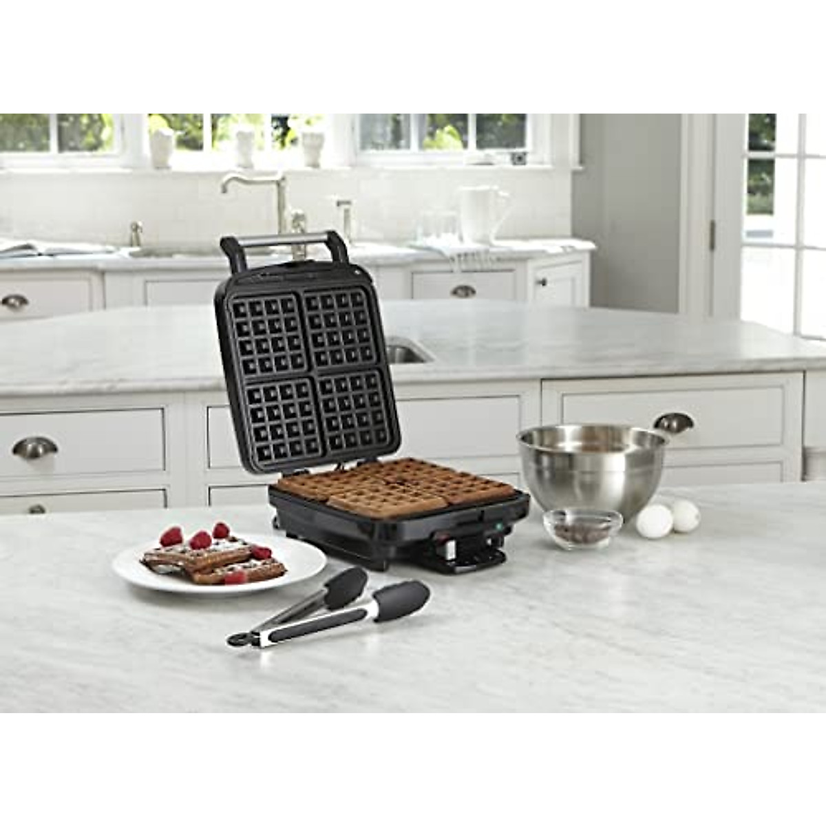 Cuisinart 4-Slice Belgian Waffle Maker, Stainless Steel/Black, WAF-150P1