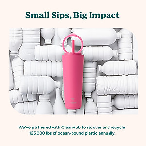 Reduce Halo 32 oz Stainless Steel Vacuum Insulated Tumbler - Spill Proof Travel Mug with Flip Handle Lid - Keeps Drinks Cold for 32 Hrs - Dishwasher Safe - Cupholder Friendly - Dragon Fruit