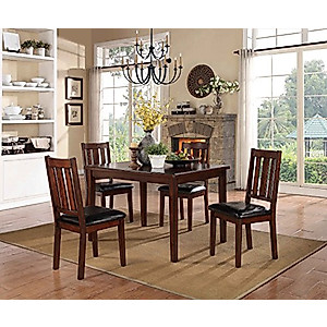 Homelegance Mosely 5-Piece Dining Set, Dark Cherry