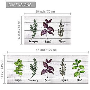 HOLVDENG Kitchen Mat Set of 2 Non Slip Thick Kitchen Rugs and Mats for Floor Comfort Standing Mats for Kitchen, Sink, Office, Laundry, 17"x47"+17"x28"