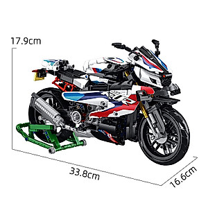 NOSTEA Technics Motorcycle for BMW M1000 RR, 912 pcs, Motorcycle Building Bricks Toy Compatible with Lego
