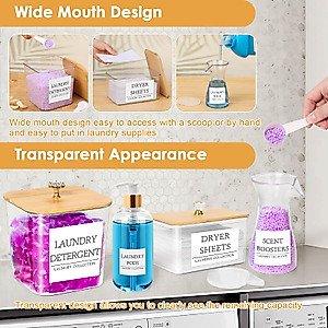 4 Pack Laundry Pods Container,Clear Laundry Room Organization Storage Containers with Dryer Sheet Holder,Laundry Detergent Dispenser for Laundry Detergent Laundry Pods Dry Sheet Organizing