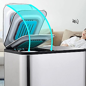 MFCHY Tall Silent Storage Square Trash Waste Bin Recycling Outdoor Kitchen Accessories Garbage Bin