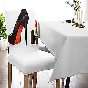 Dining Room Chair Covers, Black High Heels and Lipstick Stretch Parsons Chair Slipcovers Removable Chair Protector Cover for Kitchen, Hotel, Restaurant, Set of 6