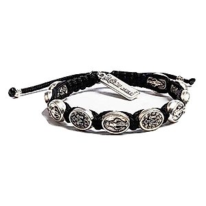 My Saint My Hero Miraculous Mary Blessing Bracelet - Black/Silver