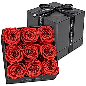 Immortal Fleur Preserved Roses In A Box | Real Preserved Flowers | Unique Real Roses for Delivery Prime | Forever Roses Box | Fresh Flowers for Delivery Prime Next Day | Mom Birthday Gifts from Daughter | Sympathy Flowers for Delivery Prime Birthday