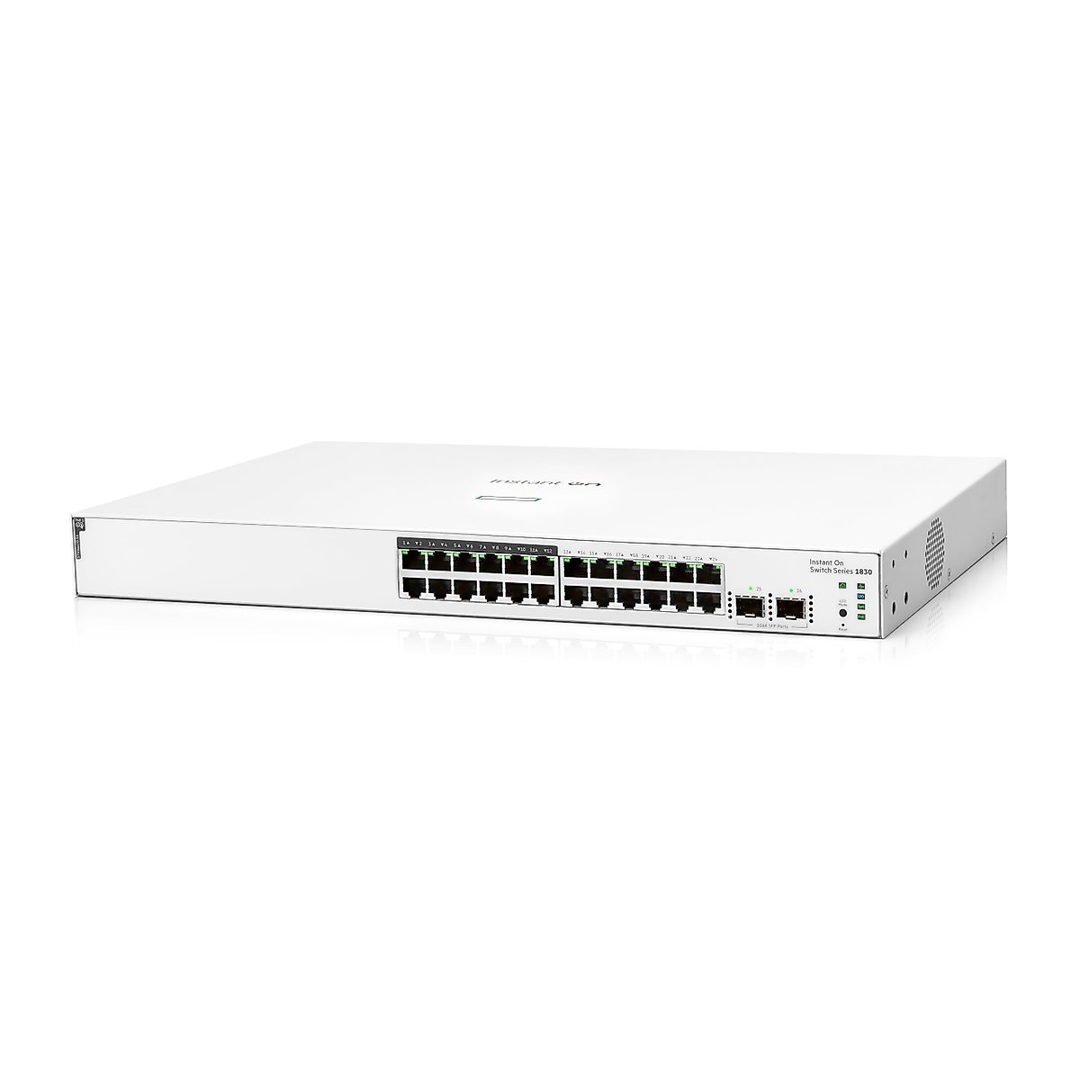 HPE Networking Instant On Switch Series 1830 24-Port Gb Smart-Managed Layer 2 Ethernet Switch with PoE | 24x 1G | 2X SFP | 12x CL4 PoE (195W) | Fan-Less | US Cord (JL813A#ABA)