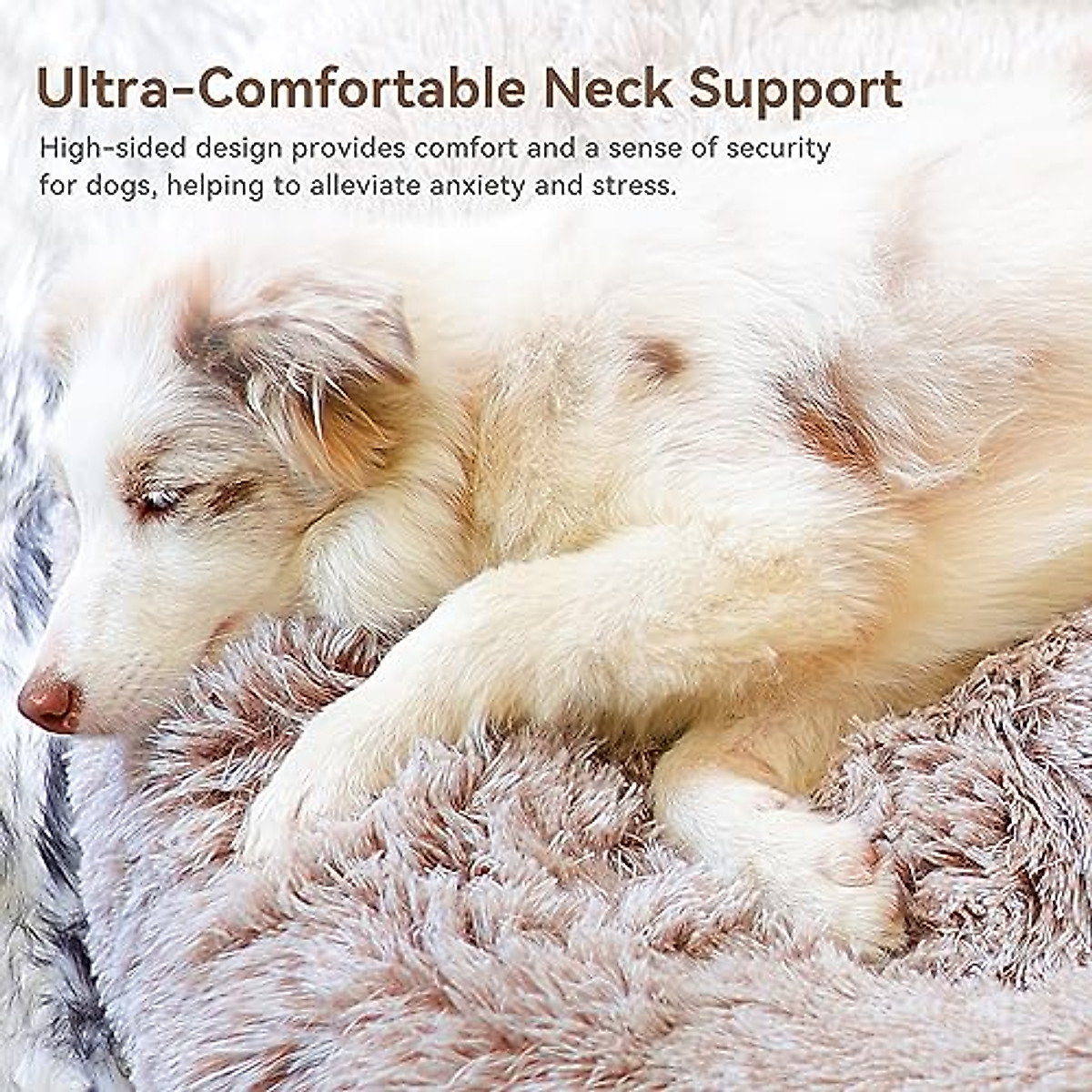 YAEM Dog Bed - 20" Dog Beds for Small Dogs, Washable Small Dog Bed, Anti-Anxiety Round Fluffy Plush Faux Fur Calming Dog Bed, Anti-Slip Anti-Slip Donut Dog Bed | Cat Bed - Coffee