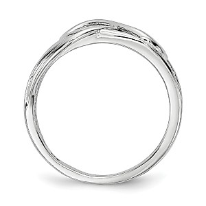 IceCarats 925 Sterling Silver Cubic Zirconia CZ Infinity Twisted Love Knot Symbol Woven Crisscross Band Statement Ring Size 7
