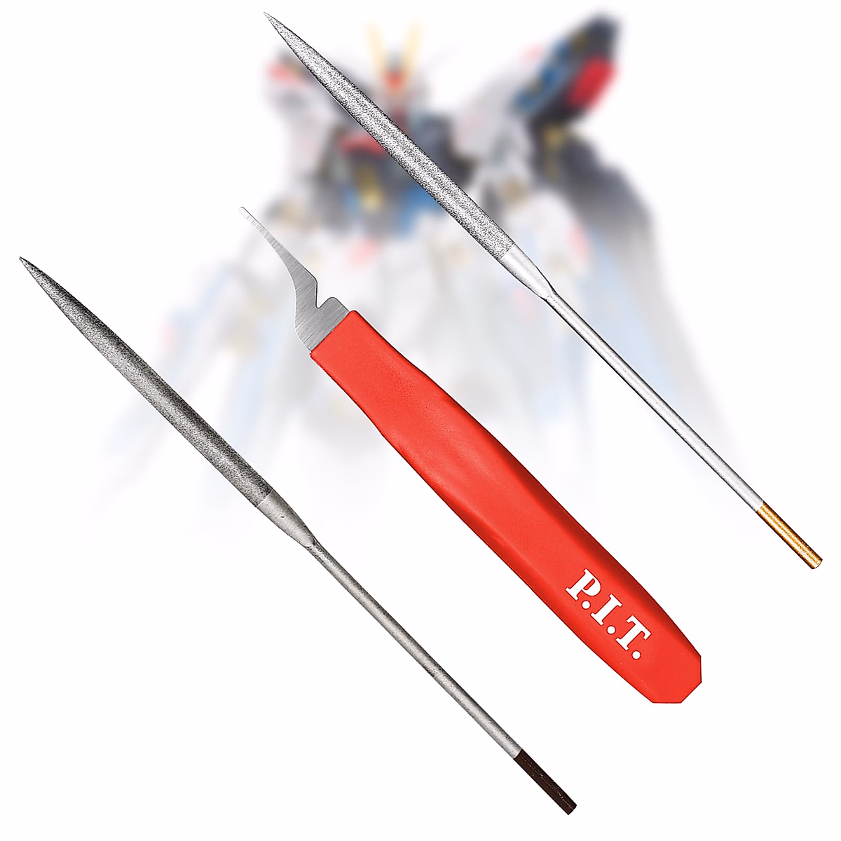 P.I.T. Metal File Set, 2Pcs Needle Files Set & Mouldline Remover, Miniature and Model Files Hand Tools, Diamond File for Model, Plastic, Metal, Wood, Jewelry Tools, DIY, Hobby