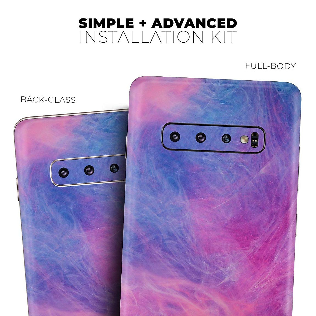 DesignSkinz Pink and Blue Fume Clouds Protective Vinyl Decal Wrap Skin Cover Compatible with The Samsung Galaxy S20 (Screen Trim & Back Glass Skin)