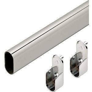 Closet Rod Oval by Hafele w/supports Set of 4 (30")