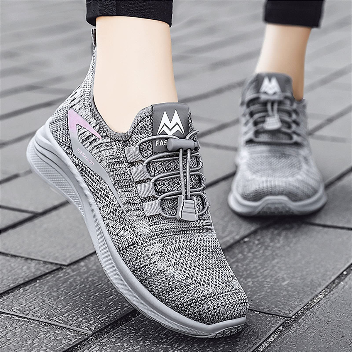 MLAGJSS Womens Slip On Running Shoes Non Slip Walking Shoes Lightweight Gym Sneakers Girls Sneakers