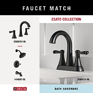 Delta ESA35-MB Esato Double Towel Hook Bath Hardware Accessory in Matte Black