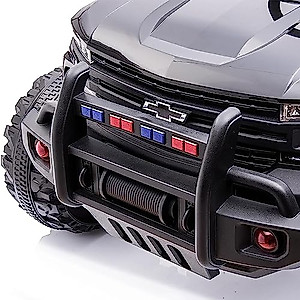 Dakott Chevy Silverado Z71 Trail Boss Monster Truck Four Powerful Motors 12V 4x4 Big Wheels Ride On Monster Truck for Kids.,Black